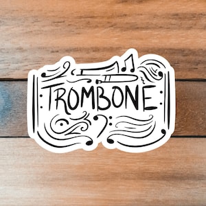 Trombone Sticker, Trombonist Sticker, Music Sticker, Band Orchestra ...