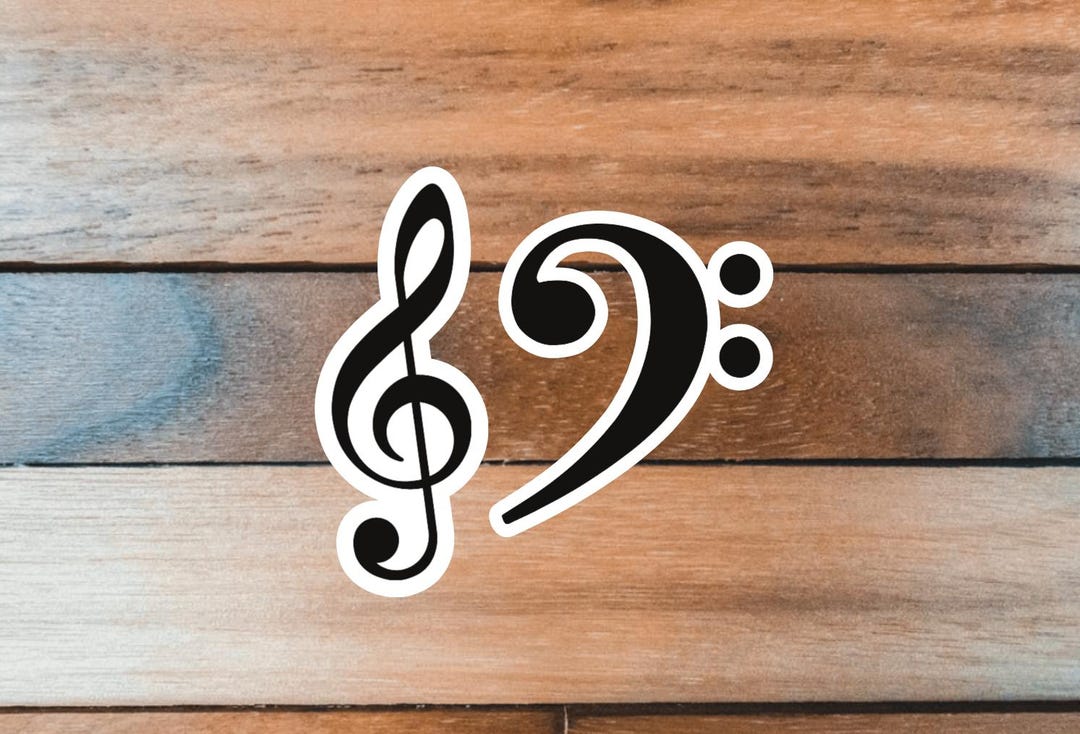 Treble Clef Sticker, Bass Clef Sticker, Band Orchestra Choir Sticker - Etsy