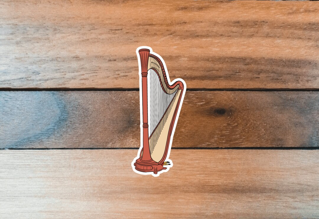 Harp Sticker, Gift for Orchestra Member, String Player, Musician Gift ...
