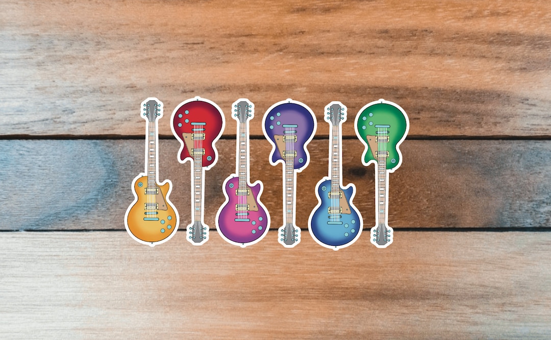 Electric Guitar Sticker Gift for Guitarist Guitar Player - Etsy