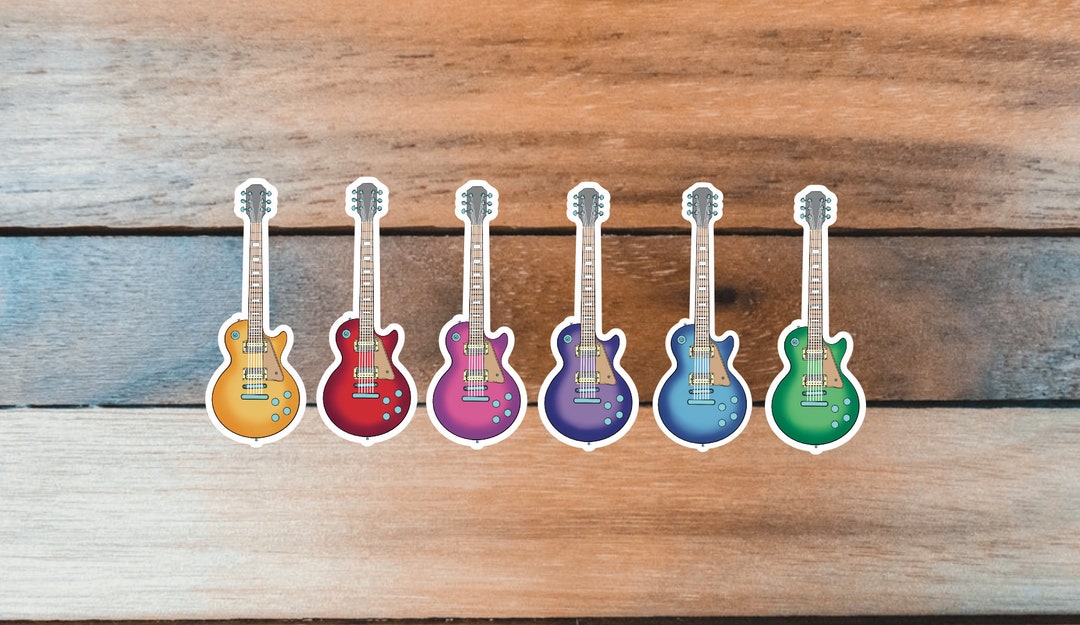 Electric Guitar Sticker, Gift for Guitarist, Guitar Player, Musician ...