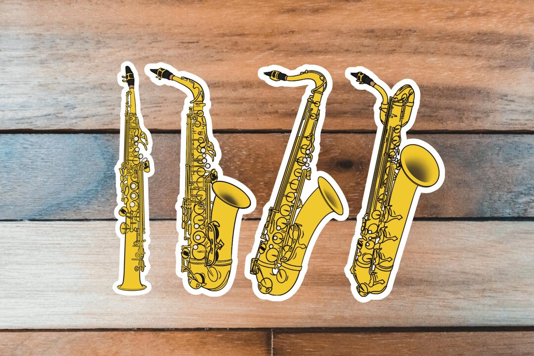 Saxophone Quartet Sticker Set, Soprano Alto Tenor Baritone Sticker - Etsy