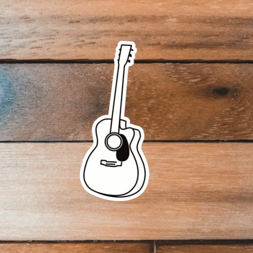 Acoustic Guitar Vinyl Sticker - Etsy