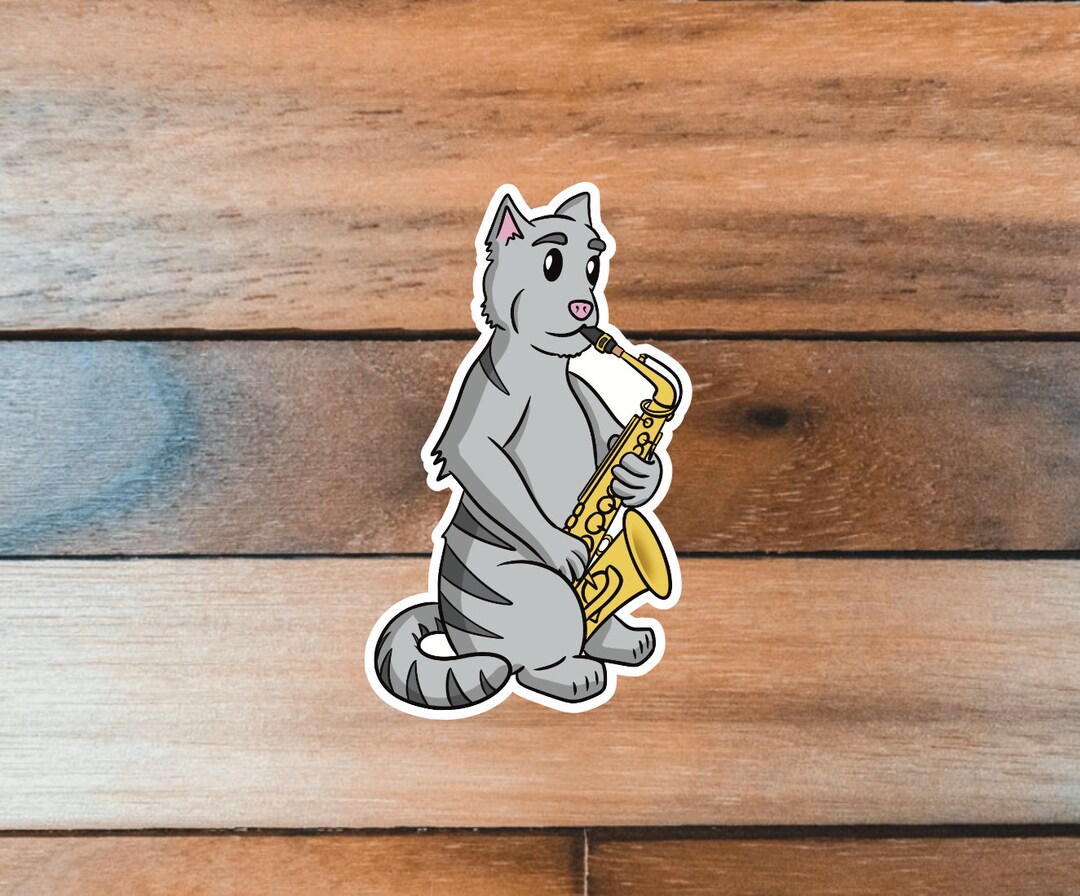 Saxophone Player Sticker, Saxophone Sticker, Music Sticker, Animal ...