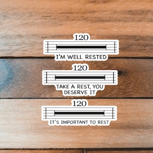 Music Rest Sticker, Funny Music Stickers, Gift for Musician, Band ...