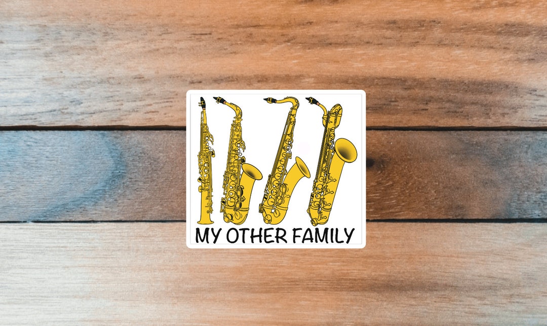Saxophone Family Sticker, Saxophone Quartet Sticker, Soprano Alto Tenor ...
