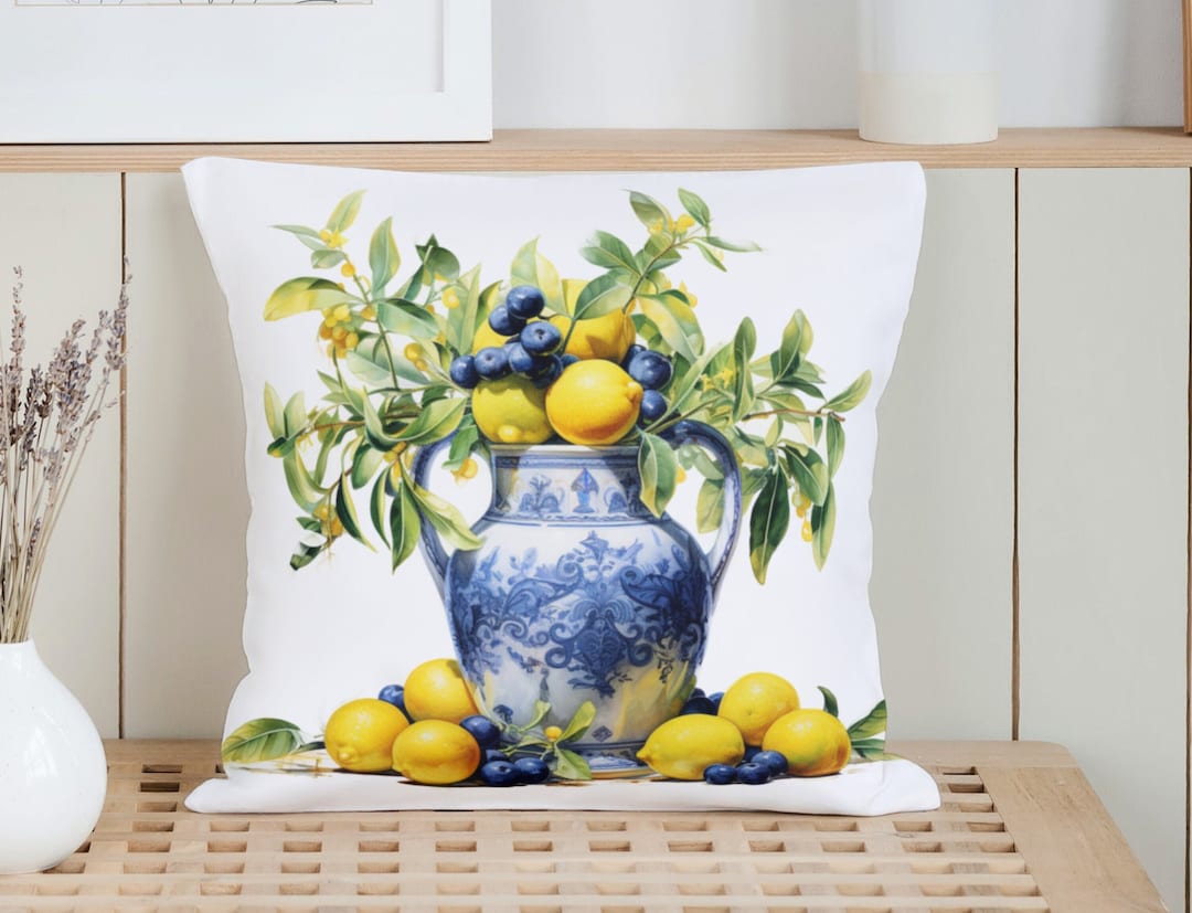 Lemon Throw Pillow Cover: Cottagecore Homeware, 20x20 - Etsy