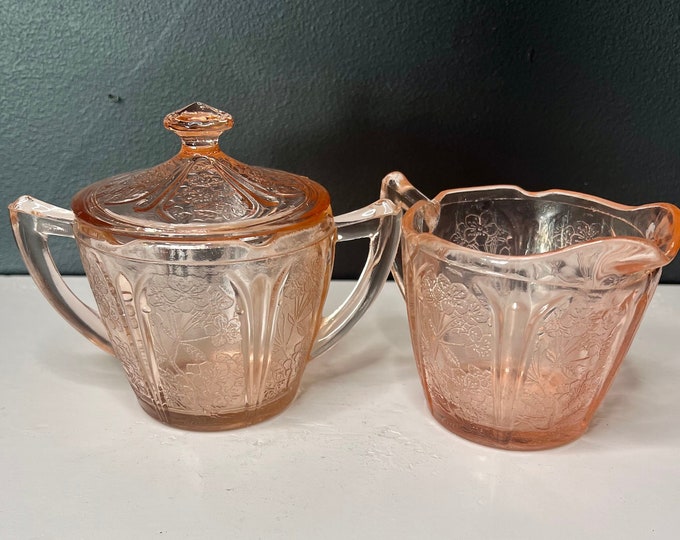 1930s CHERRY BLOSSOM PINK Creamer and Sugar With Lid Set - Etsy