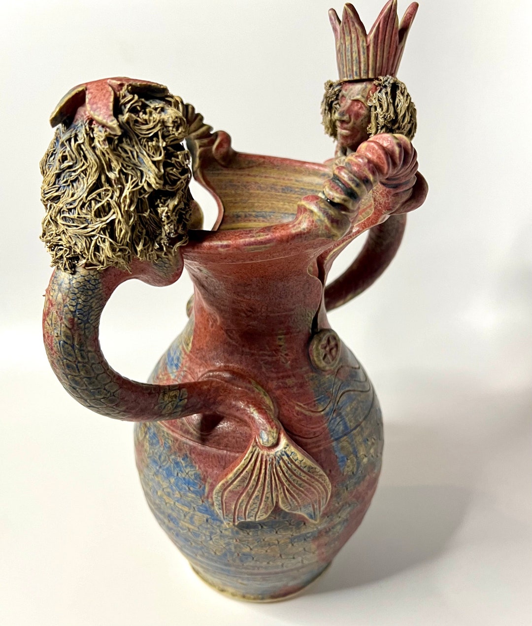 IRISH FOLK ART Ceramic Vase With Merfolk - Etsy