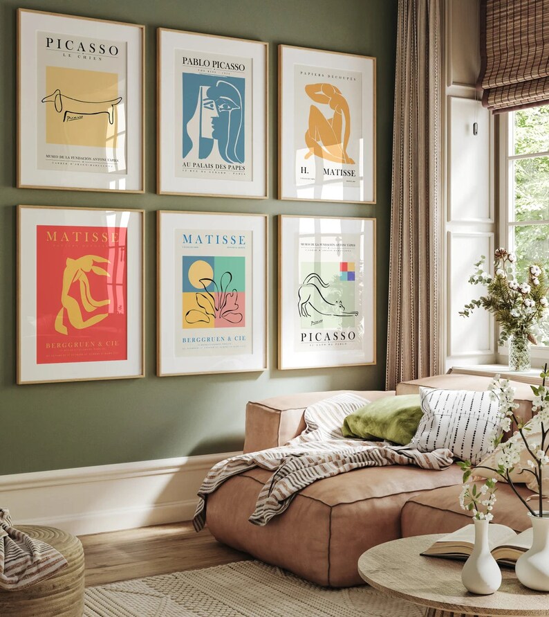 120 pcs Gallery set, trendy art prints, flower decor prints, retro ...