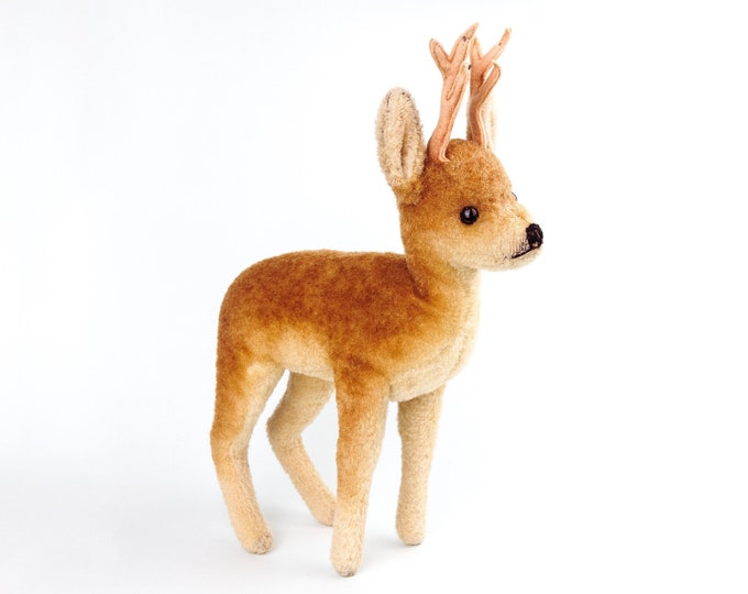 Rare Early Vintage Steiff Tall Wool Plush Deer With Felt Antlers, Toy ...