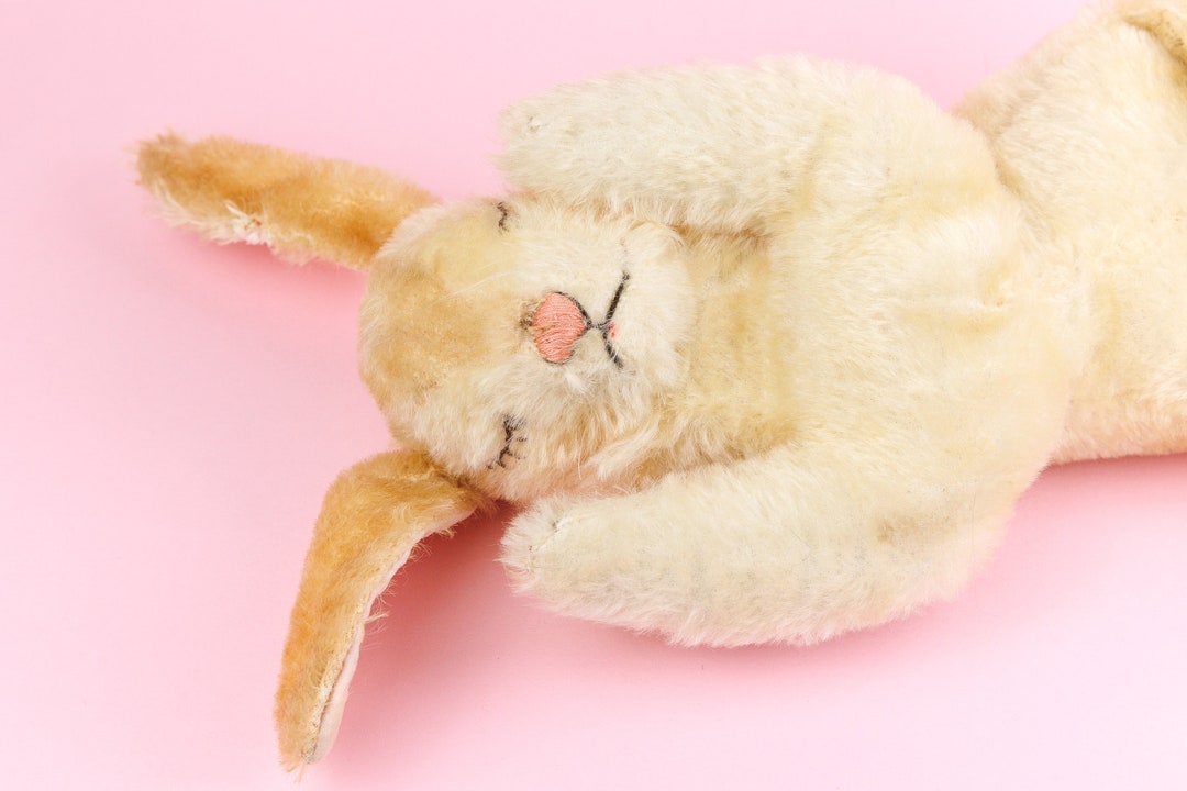 Large Steiff Vintage Hansi Floppy Rabbit With Rattles in Tail, Sleepy ...