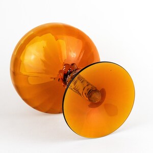 Vintage Studio Glass Orange Goblet Large Brandy Glass With Clear Glass ...