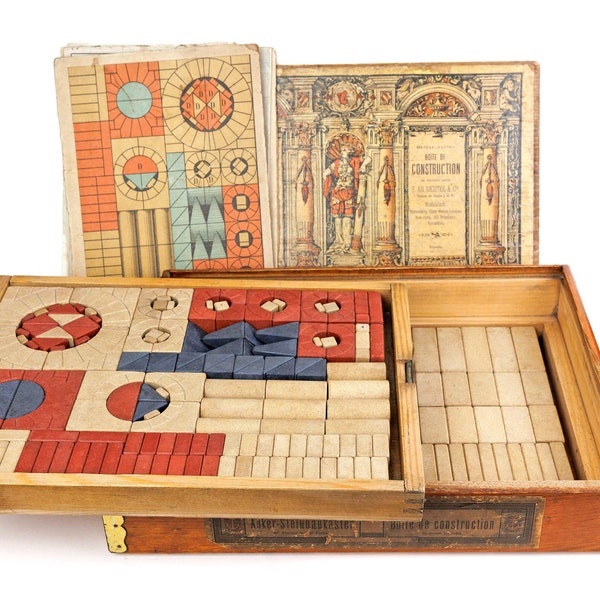 Antique Wooden Building Blocks - Etsy