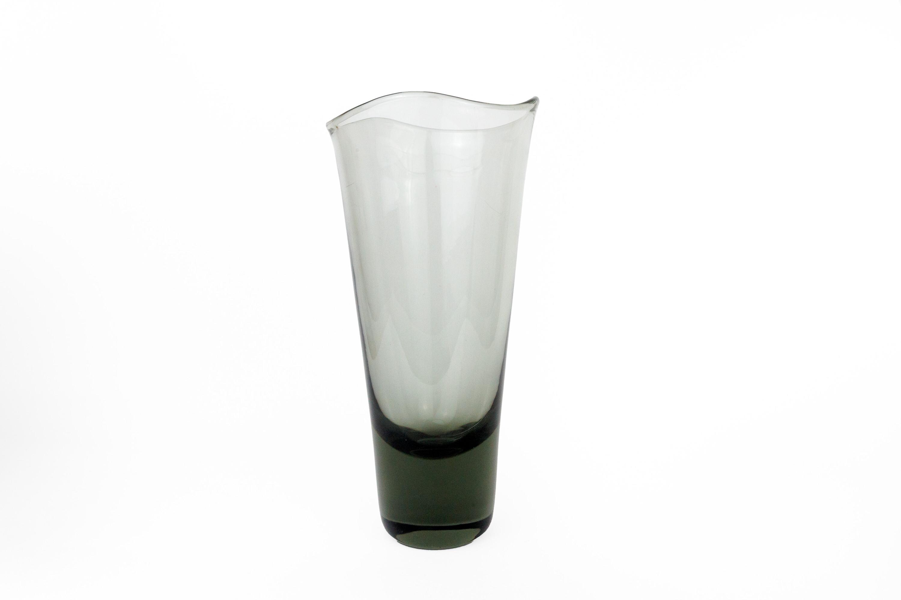 Vintage Tall Glass Vase, by per Lutken for Holmegaard, Signed, Mid ...