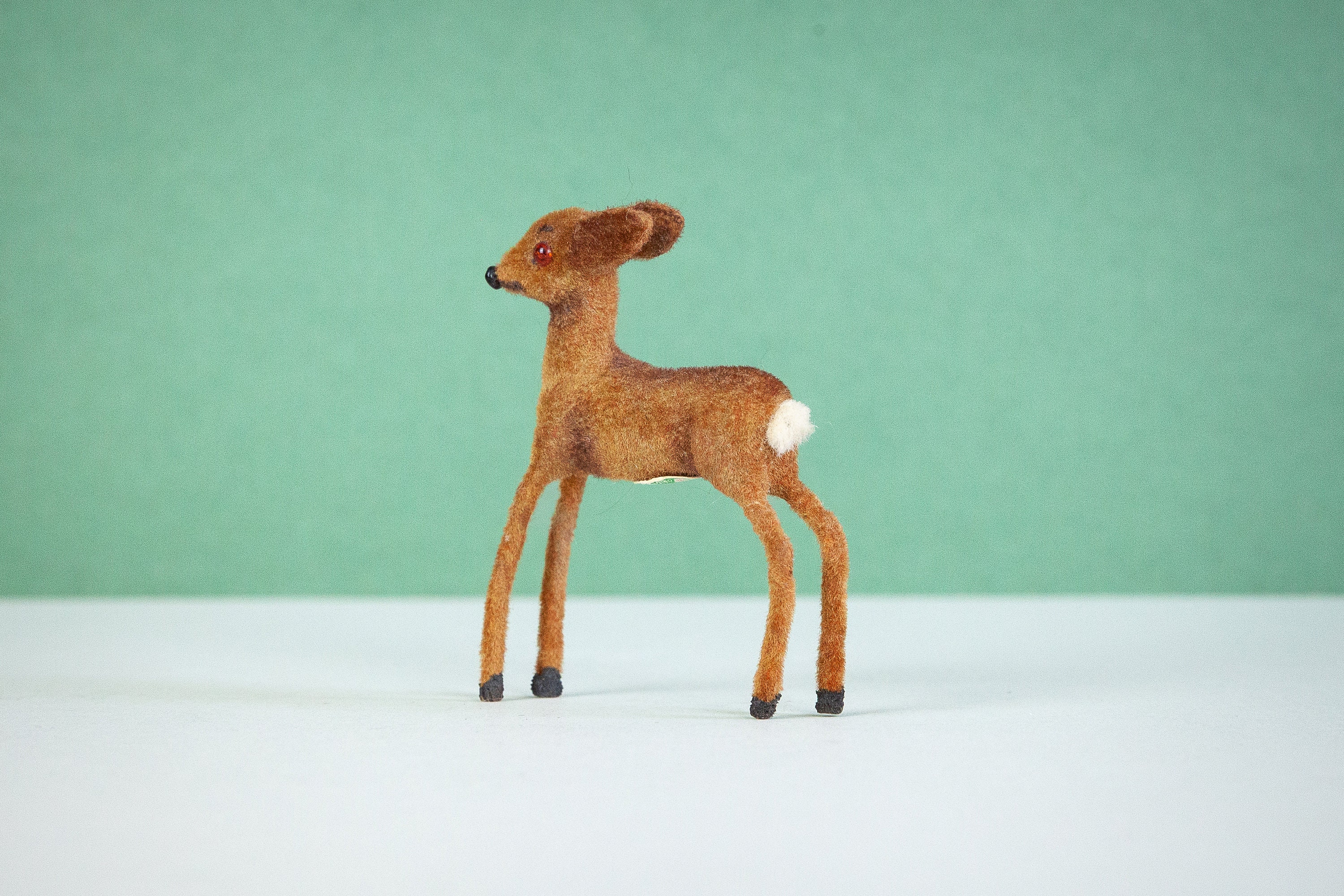 Vintage Max Carl Wagner Flock Fawn Deer Toy With Label - Etsy