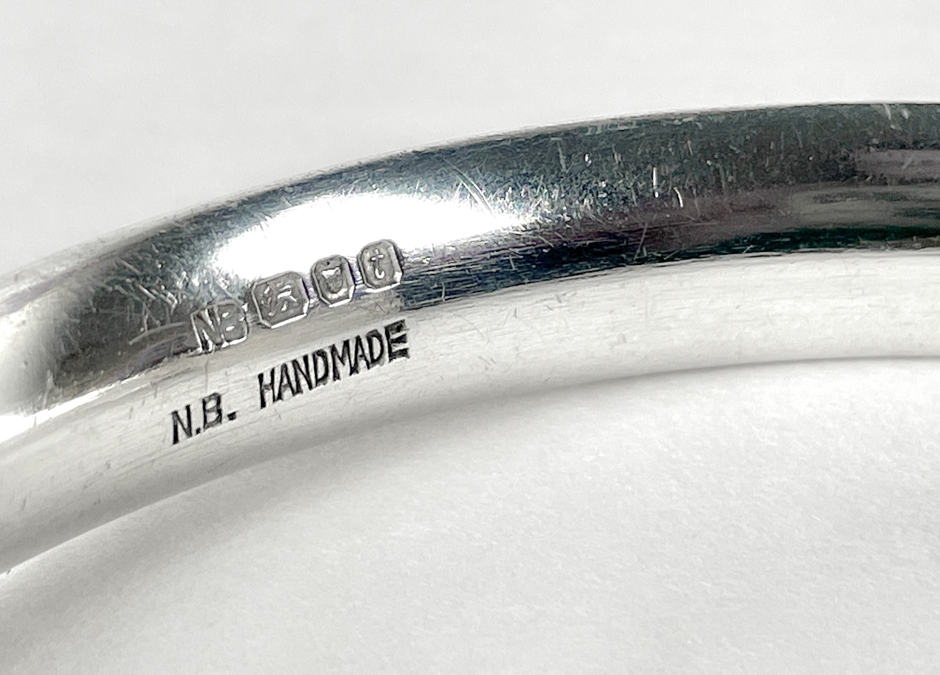 Vintage Silver Torque Bangle With 2 Red Oval Stones - Etsy