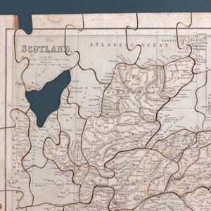 Antique W Peacock's A Dissected Map of Scotland Puzzle, Original Wooden ...