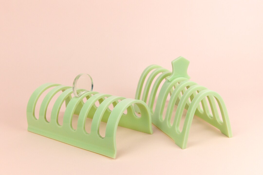 2x Pale Green Early Plastic Toast Racks, 6 Slots Mid Century Retro ...