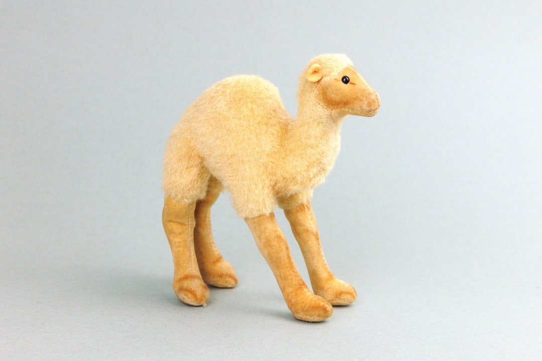 Small Vintage Steiff Dromedary Toy Camel, Plush and Velvet Mid Century ...
