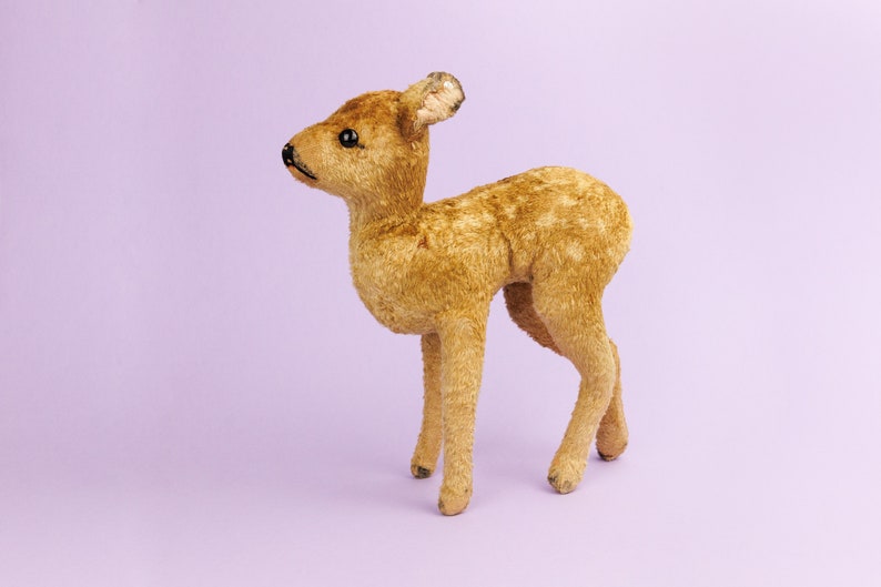 Rare Early Vintage Steiff Silk Plush or Wool Toy Deer, Post War Roe ...