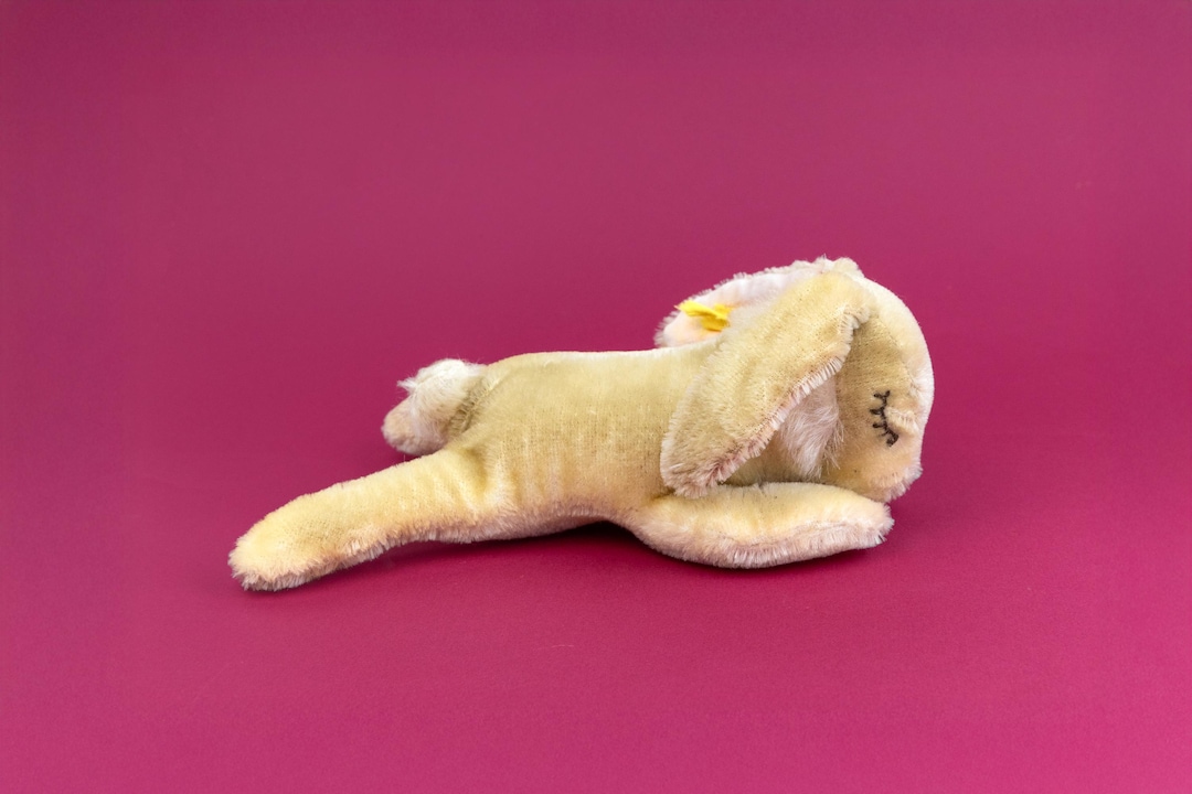 Steiff Vintage Hansi Floppy Rabbit, Mohair Toy, 50s - 60s, Button and ...