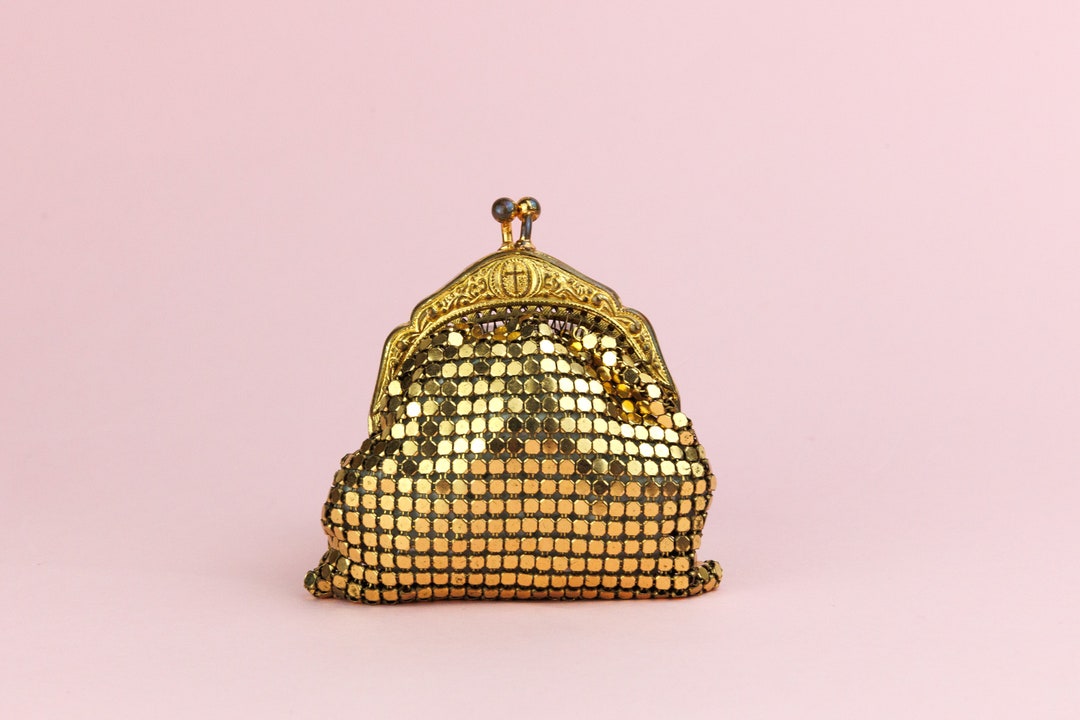 Vintage Small Mesh Gold Metal Coin Purse Early 20th Century Bag, Deco ...