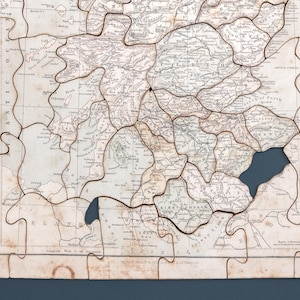 Antique W Peacock's A Dissected Map of Scotland Puzzle, Original Wooden ...