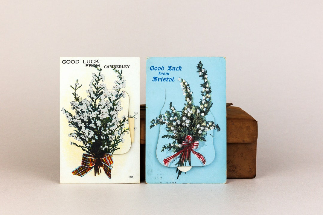 Antique Souvenir Postcard, Heather Bouquet British Greeting Cards ...