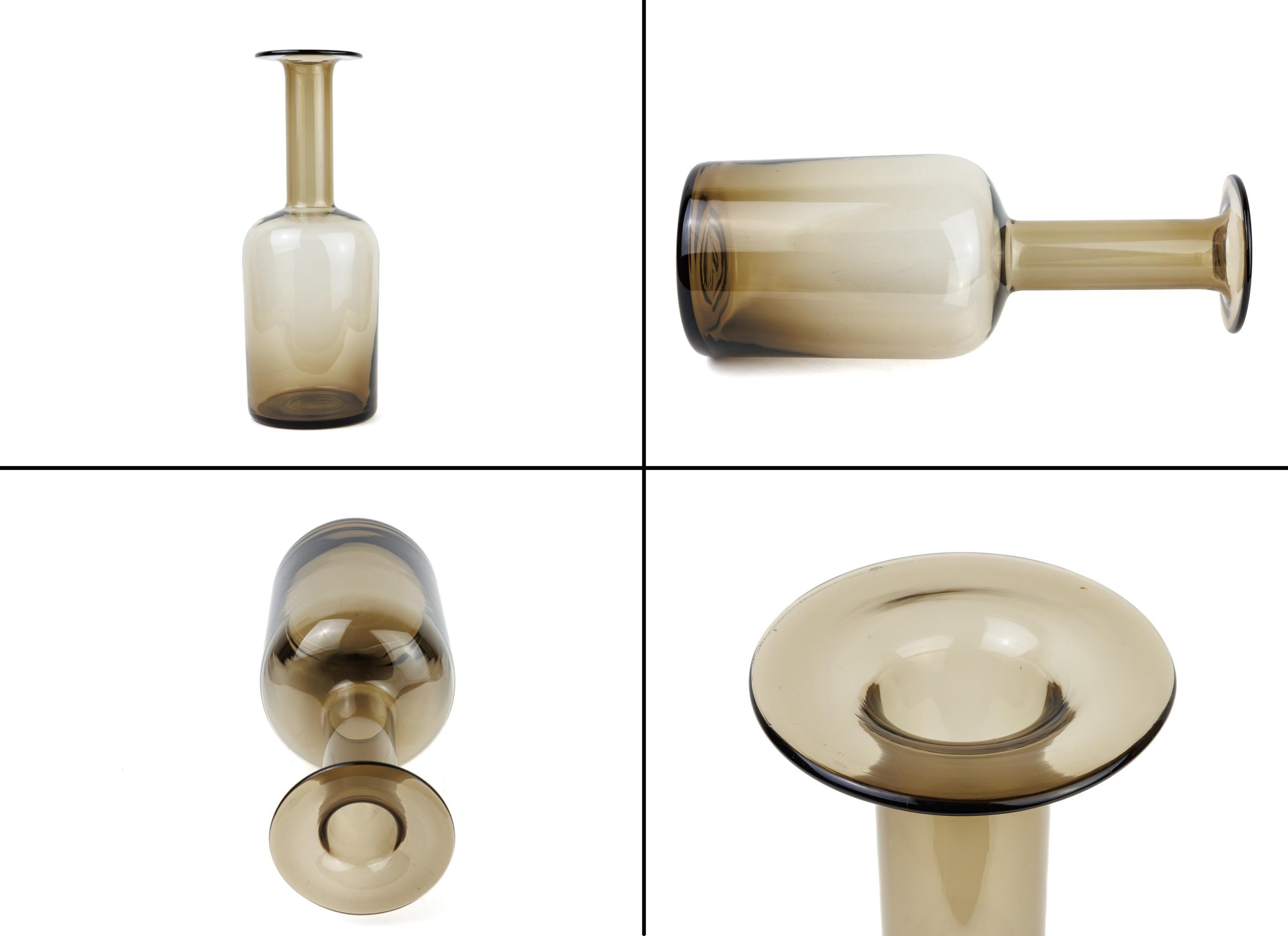 Vintage Otto Brauer for Holmegaard Smokey Brown Semi Transparent Glass ...