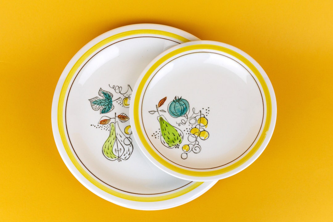 5x Mid Century Rorstrand Swedish Ceramic Granada Plates, 4x Dinner ...
