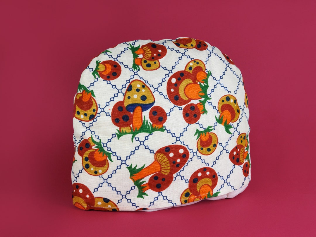 Vintage Mushroom Pattern Irish Linen Tea Cosy, Cotton, Flax Linen ...