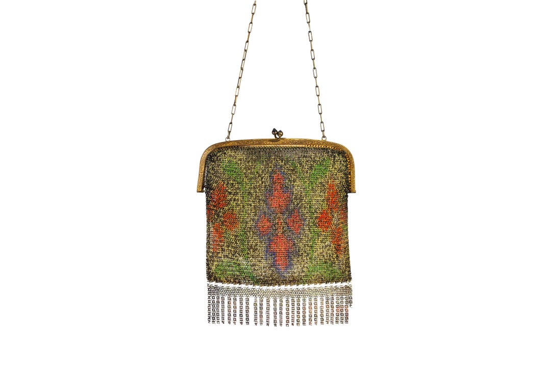 Art Deco Antique Metal Mesh Purse Early 20th Century, Chainmail Dance ...