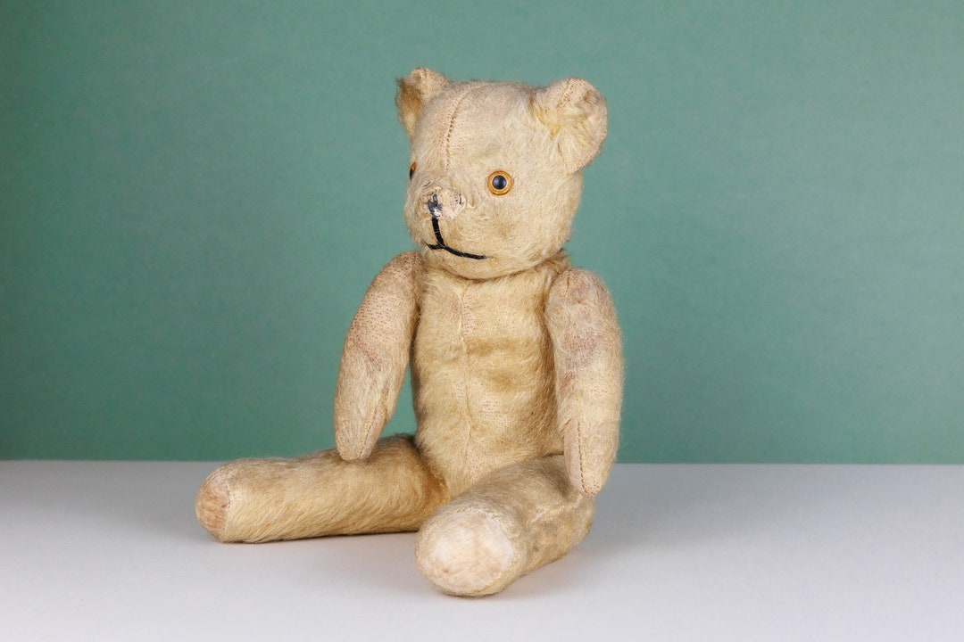 Small Early Vintage Jointed Threadbare Teddy Bear - Etsy