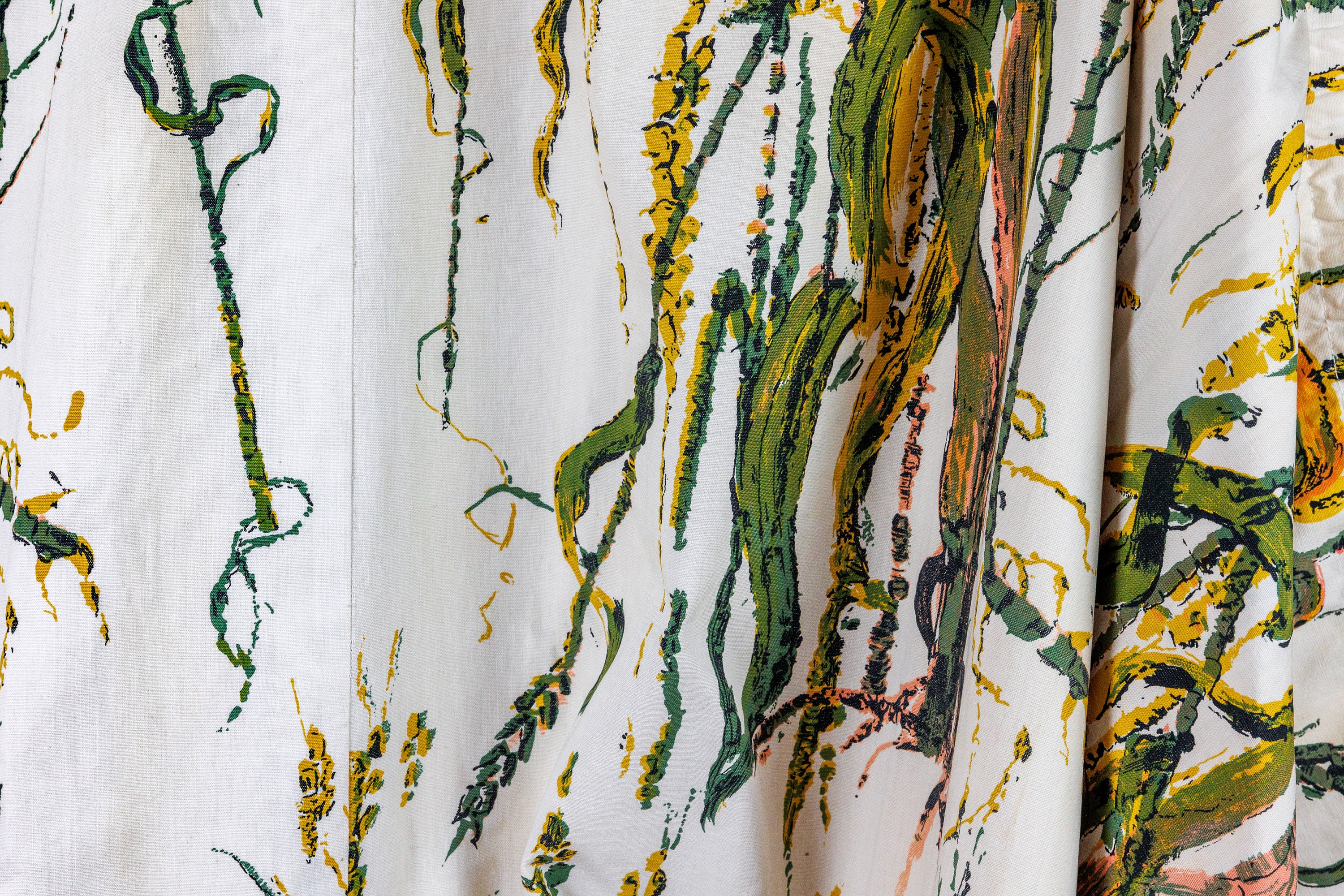 Vintage Pair of 1960's Heals Curtains, Haust Pattern, Designed by Jane ...