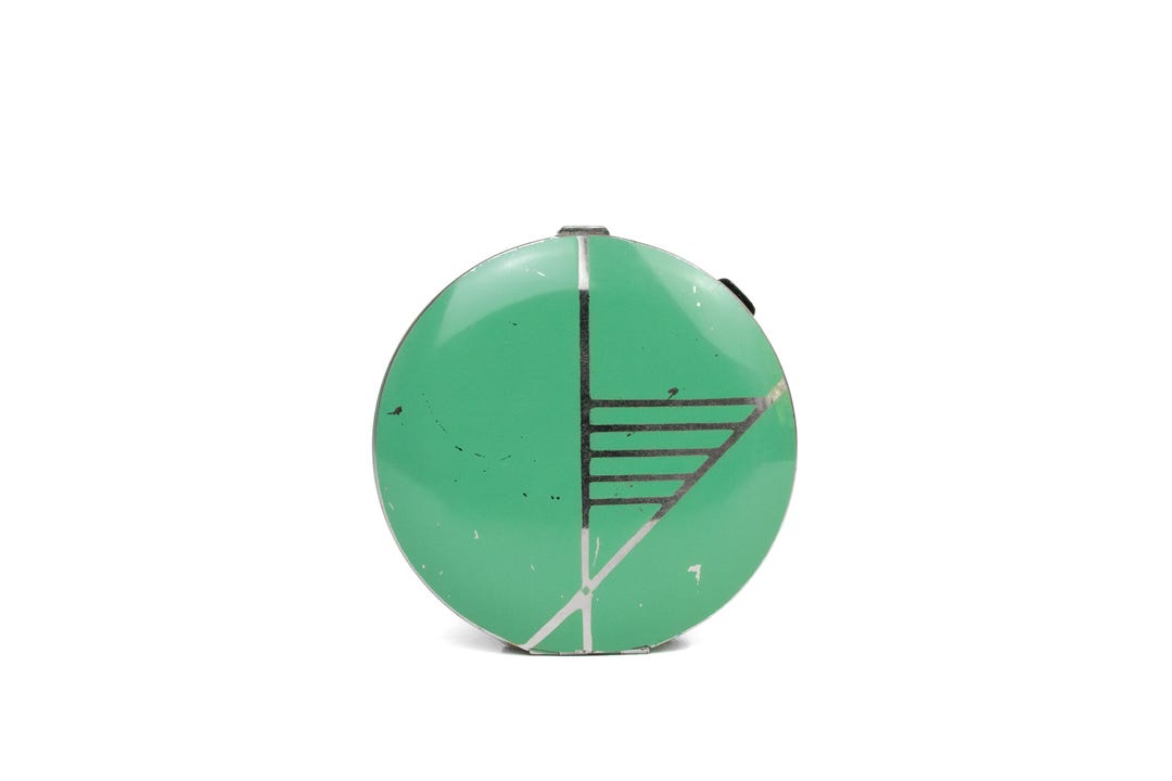 Vintage Green Art Deco Round Compact, 1930s Fashion, Geometric Design ...