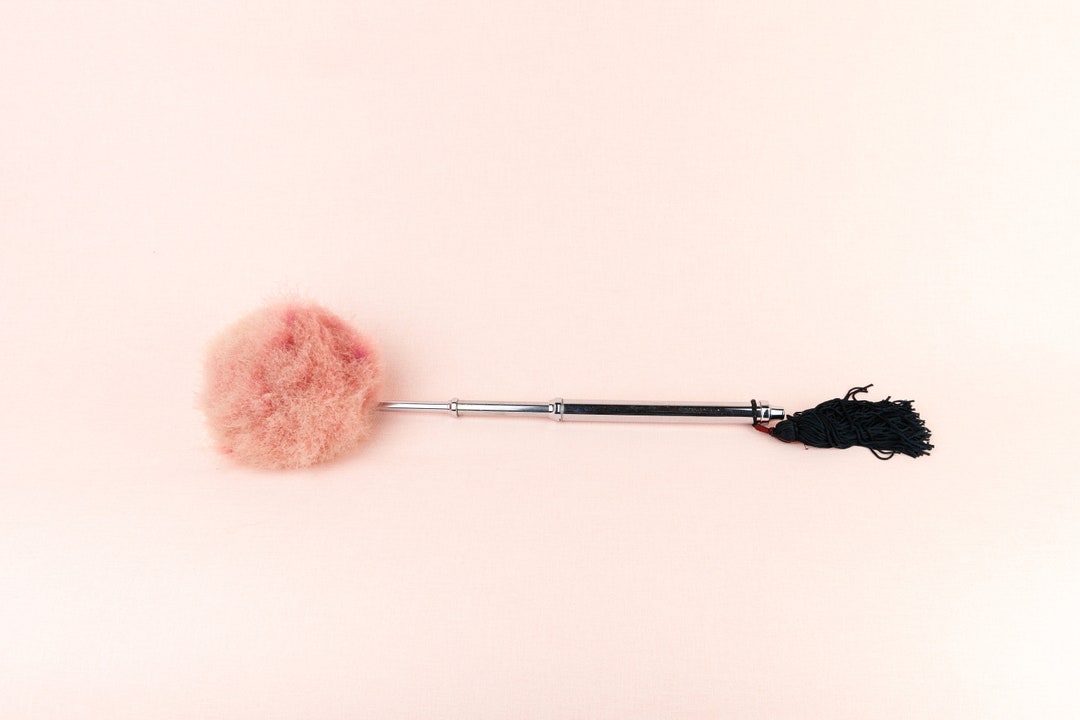 Vintage Telescopic Art Deco Powder Puff, Chrome and Pink Swansdown ...