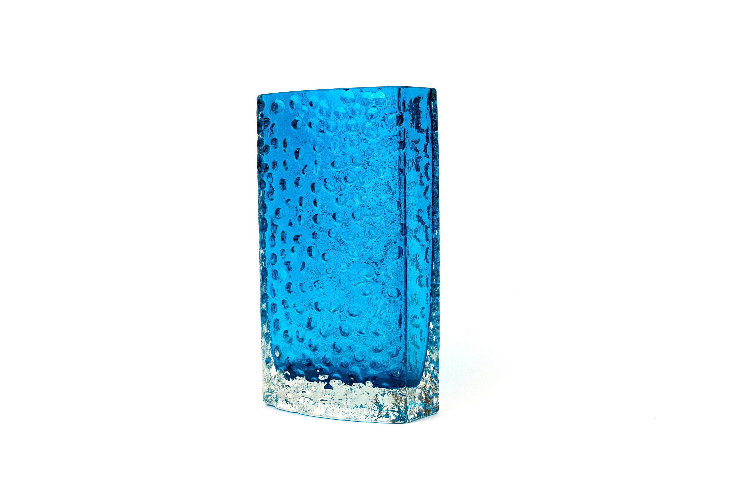 Vintage Whitefriars Wide Nailhead Vase, Geoffrey Baxter Kingfisher Blue ...