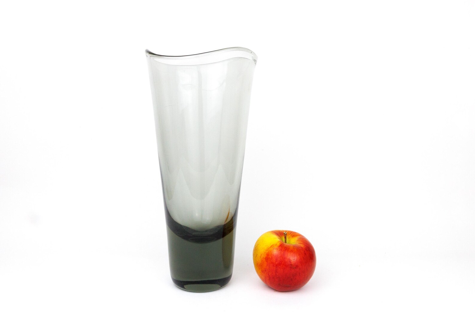 Vintage Tall Glass Vase, by per Lutken for Holmegaard, Signed, Mid ...