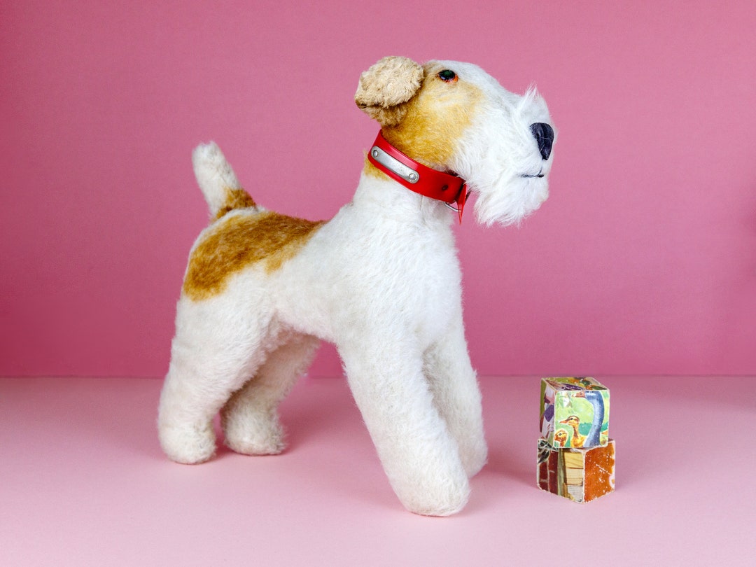 Rare Wendy Boston Stuffed Toy Dog, 1950s Terrier With Red Collar, White ...