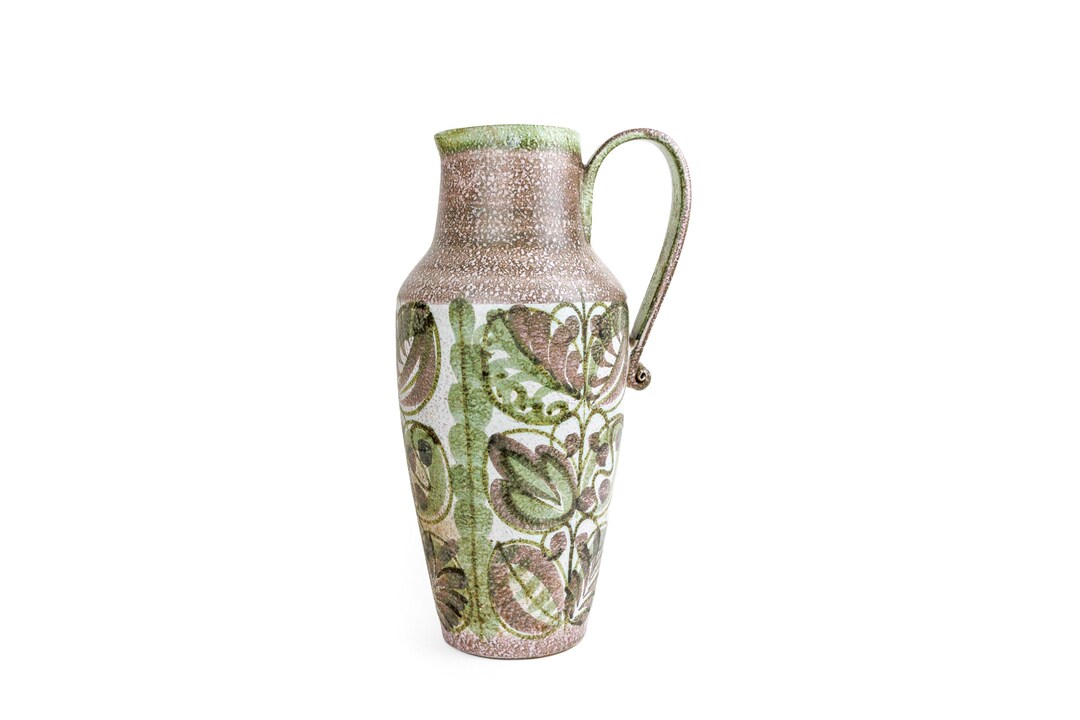 Large Vintage Mid Century Denby Ceramic Jug Vase, Decorative Abstract ...