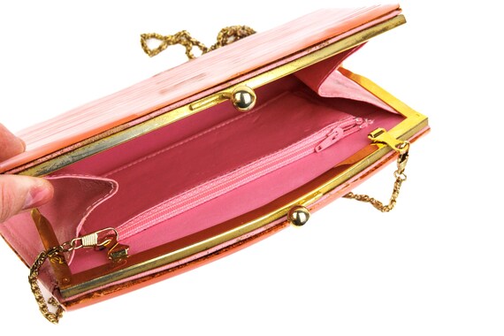 Vintage Pink Pearlised Plastic Handbag, Lucite, Brass… - Gem