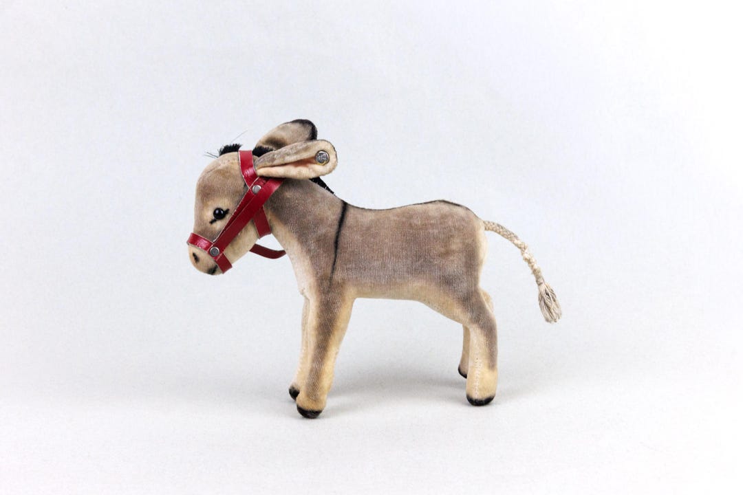 Vintage Toy Steiff Velvet Donkey 60s, With Ear Button - Etsy