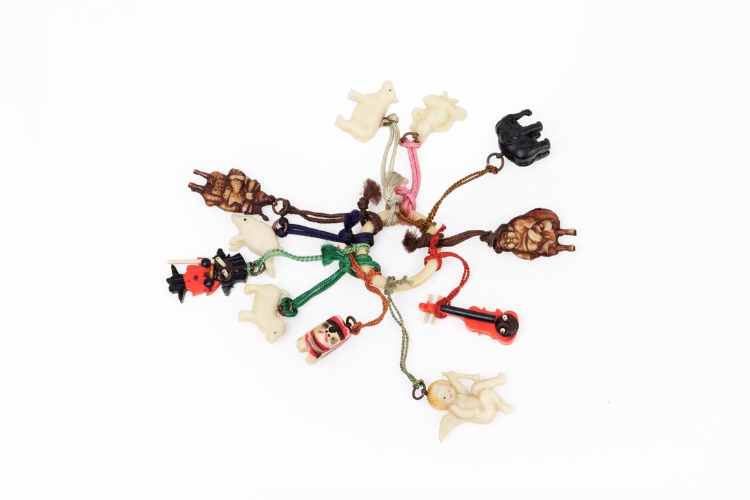 11x Vintage Celluloid, Early Plastic Japanese Kobe Charms and ...