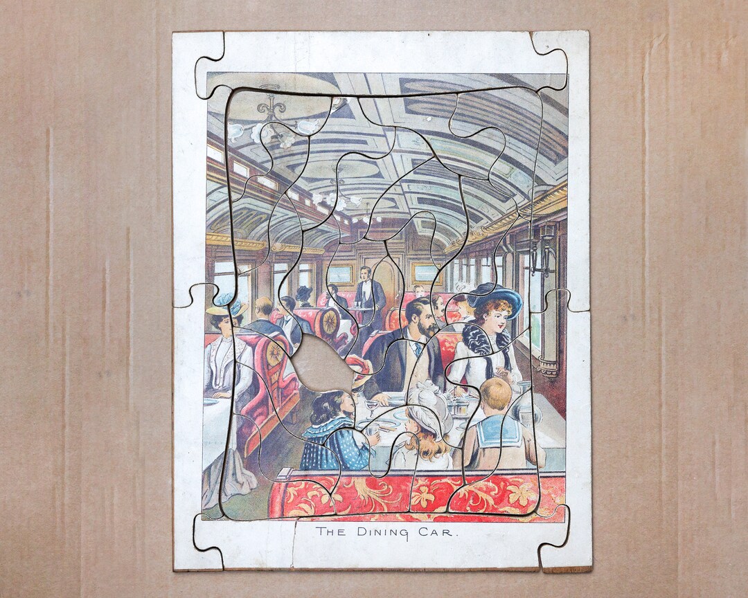 Antique Jigsaw Puzzle, Illustrated Double Dissection Puzzle, Vintage ...