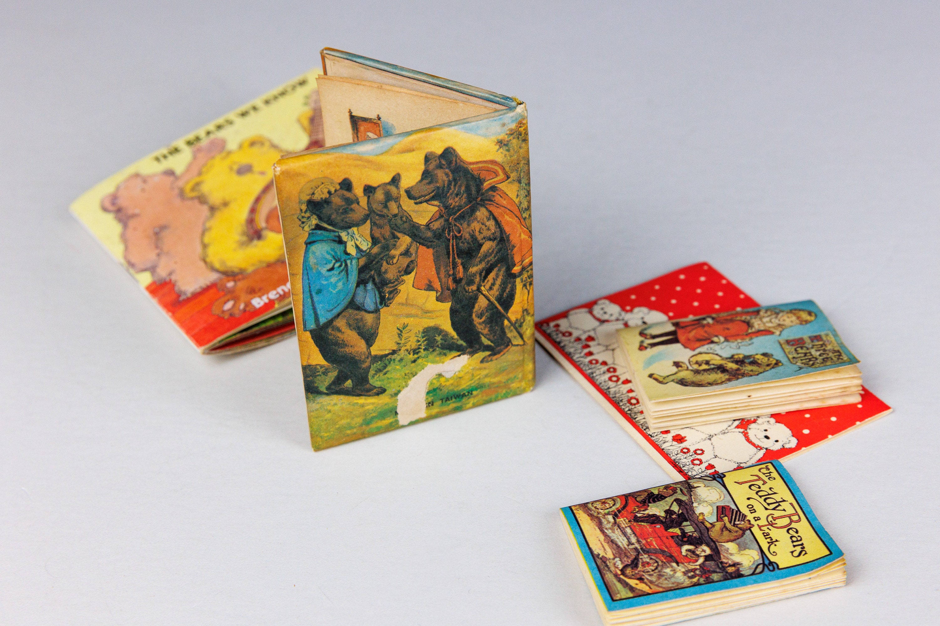 Retro Collection of Miniature Storybooks Featuring Teddy Bears, the ...