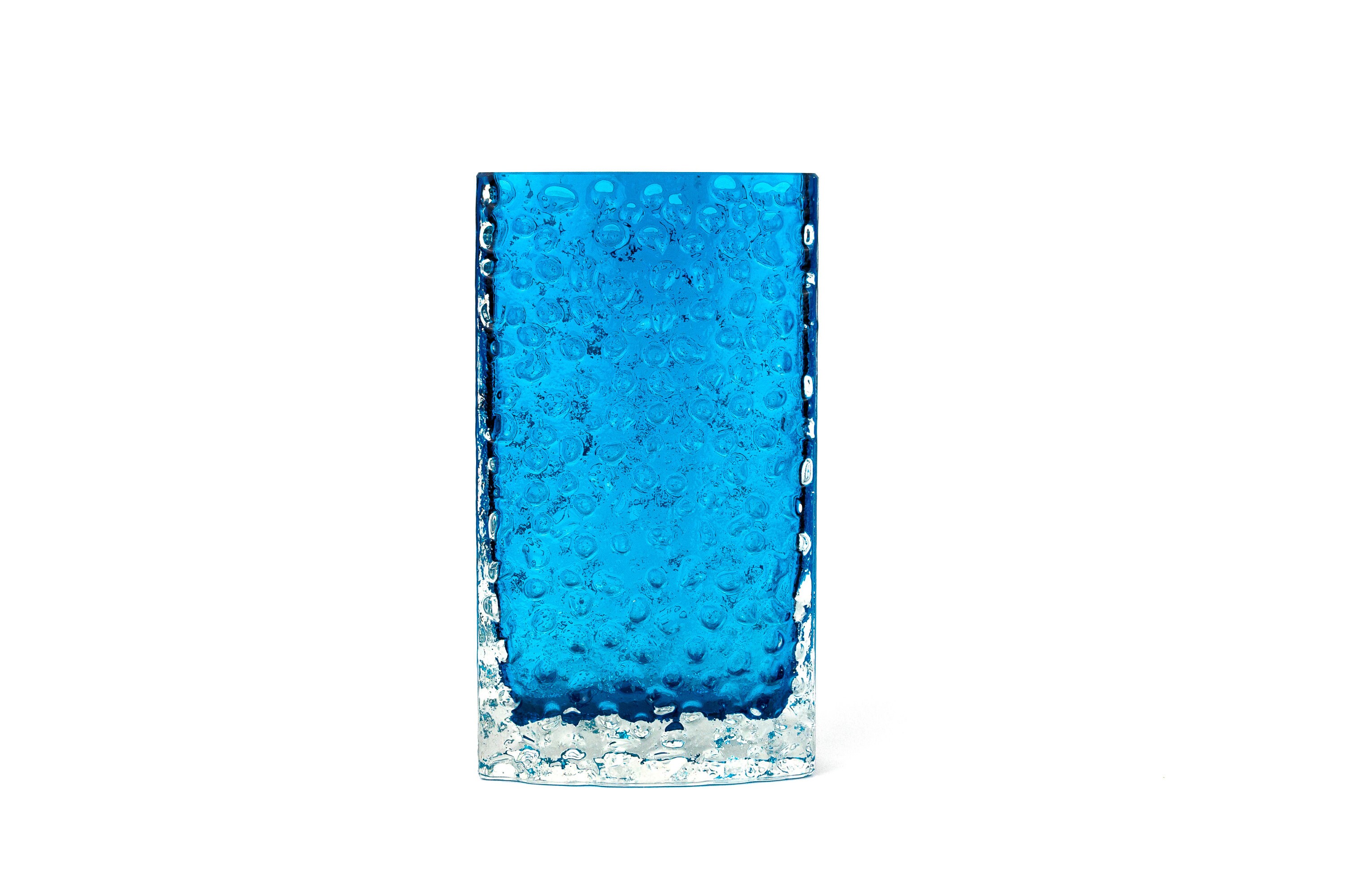 Vintage Whitefriars Wide Nailhead Vase, Geoffrey Baxter Kingfisher Blue ...