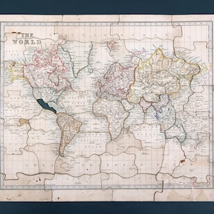 Antique W Peacock's Superior Dissected Maps of the World Puzzle ...
