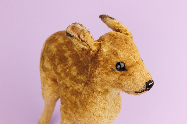 Rare Early Vintage Steiff Silk Plush or Wool Toy Deer, Post War Roe ...