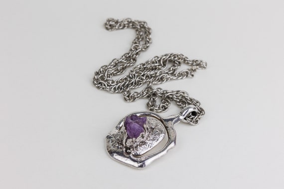 Vintage J Hull Modernist Pendant Necklace on Chain, 6… - Gem